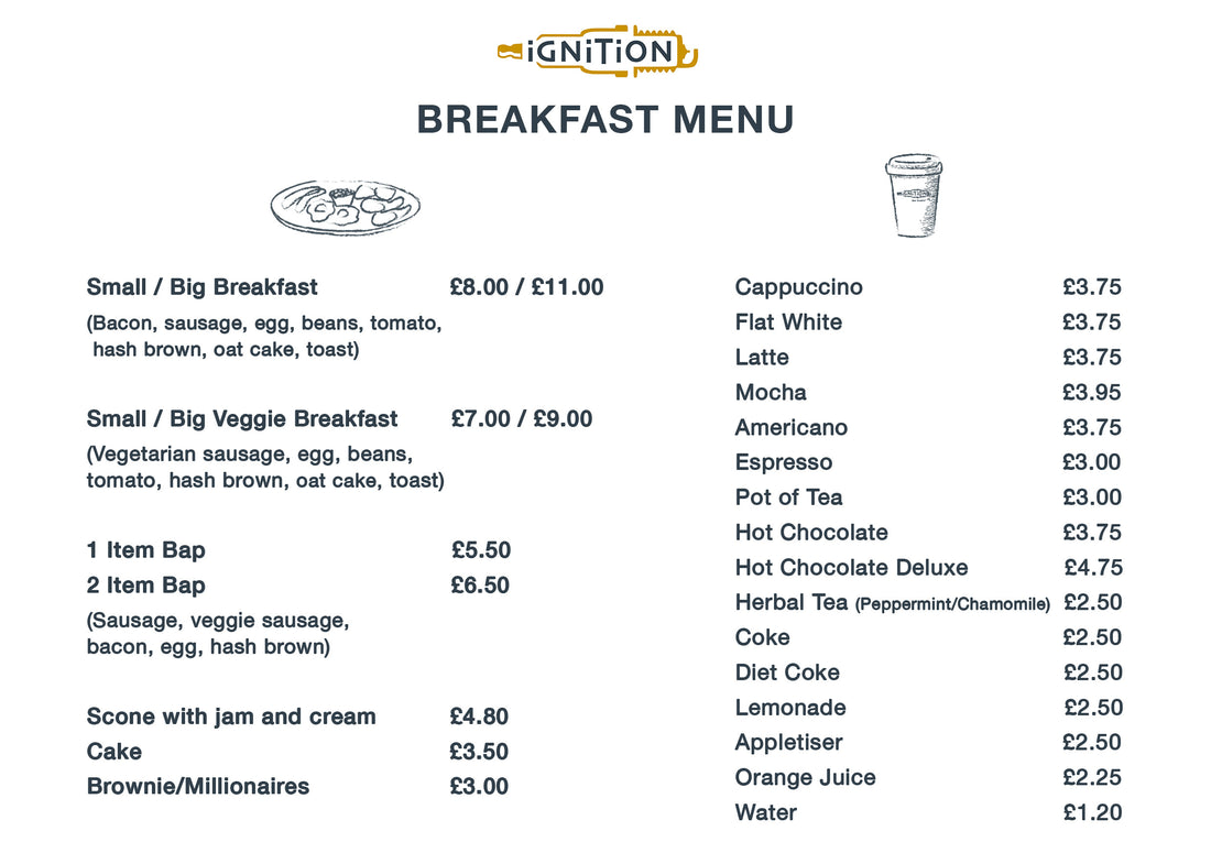 Breakfast Menu Image Page – Ignition Cars and Coffee